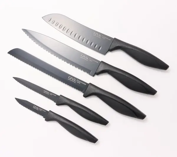 GINSU Daku 5-piece Ceramic Coated Knife Set - One-color