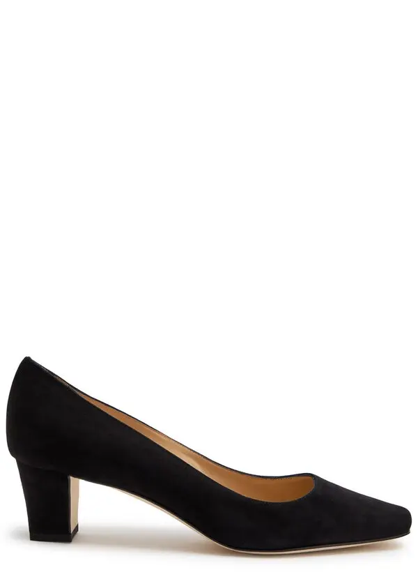 Manolo Blahnik Okkatopla 50 Suede Pumps - Black