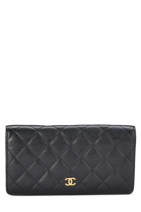 Chanel Quilted Caviar Yen Wallet - Black