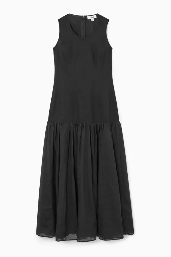 Cos Dropped-Waist Maxi Dress In Black - 60% Off | Editorialist
