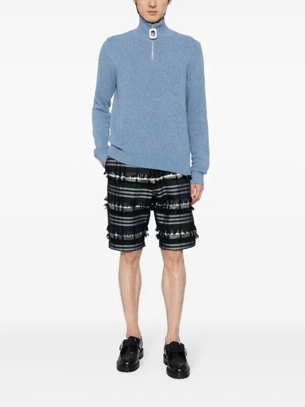 Henrik Vibskov Check-print Frayed Shorts