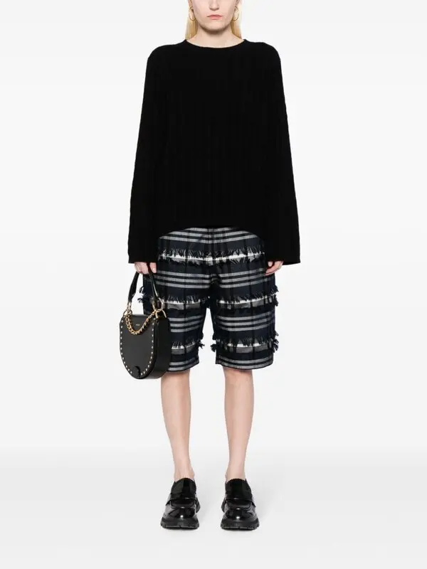 Henrik Vibskov Check-print Frayed Shorts