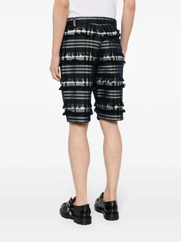 Henrik Vibskov Check-print Frayed Shorts