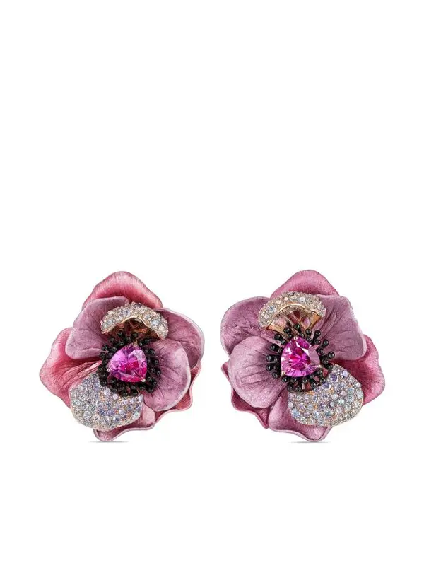 ANABELA CHAN 18kt Rose Gold Bloom Earrings - Pink