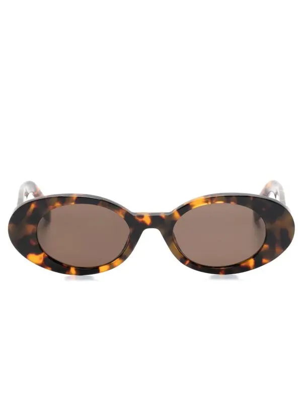 Palm Angels Gilroy Oval-frame Sunglasses - Brown