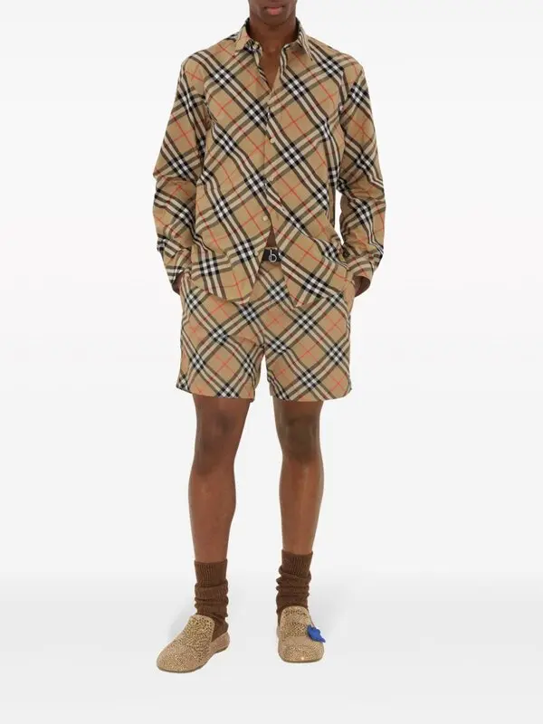 Burberry Check Cotton Shirt - Neutrals