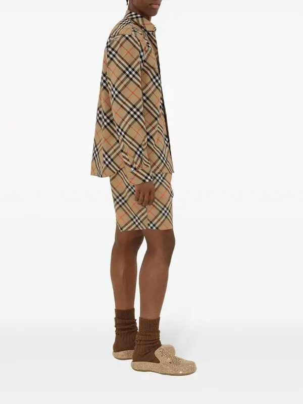 Burberry Check Cotton Shirt - Neutrals
