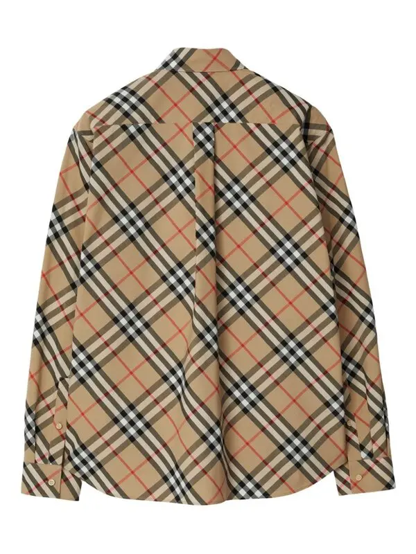 Burberry Check Cotton Shirt - Neutrals
