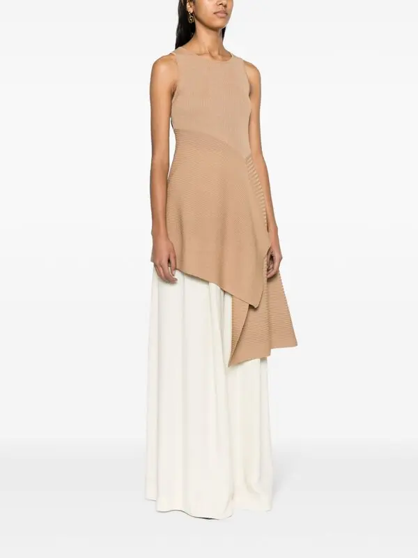 Viktor & Rolf Volant Asymmetric Peplum Top - Neutrals