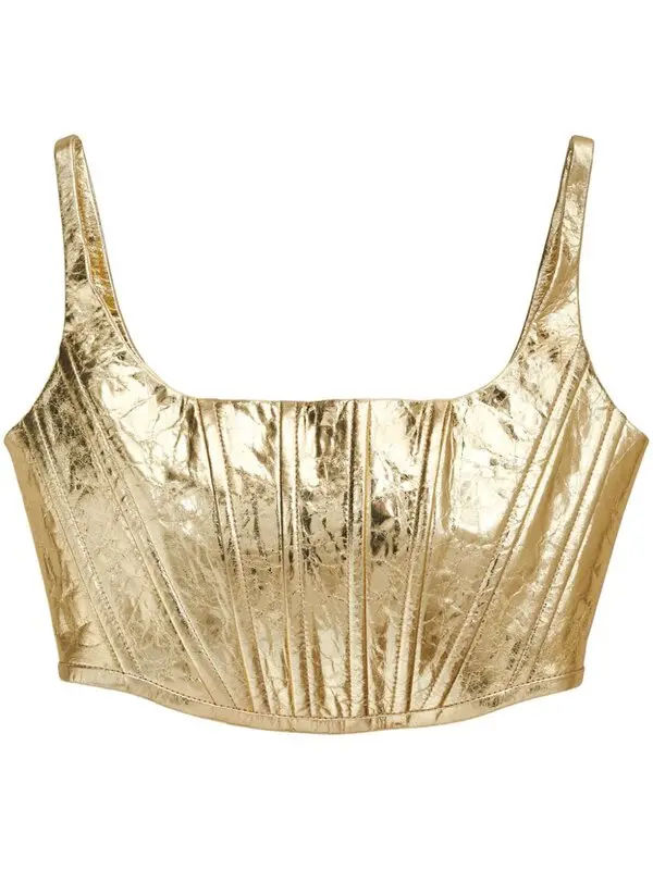Marc Jacobs Metallic Leather Corset Top