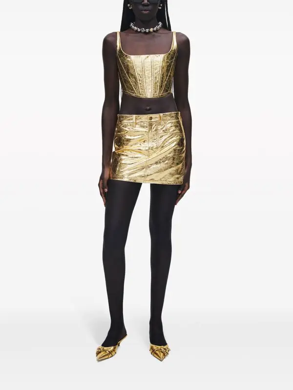 Marc Jacobs Metallic Leather Corset Top