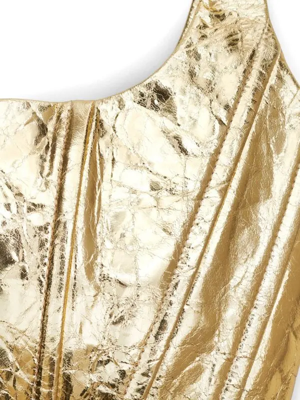 Marc Jacobs Metallic Leather Corset Top