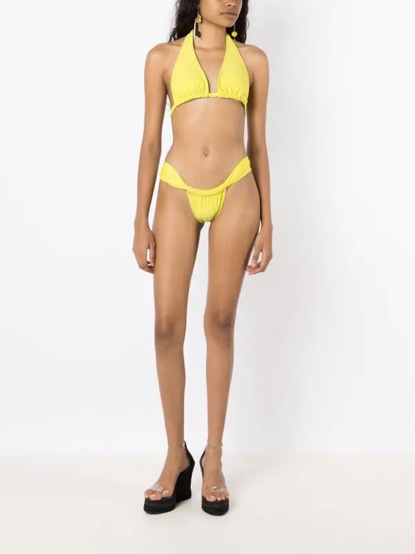 AMIR SLAMA Gathered Low-waisted Bikini Bottom - Yellow