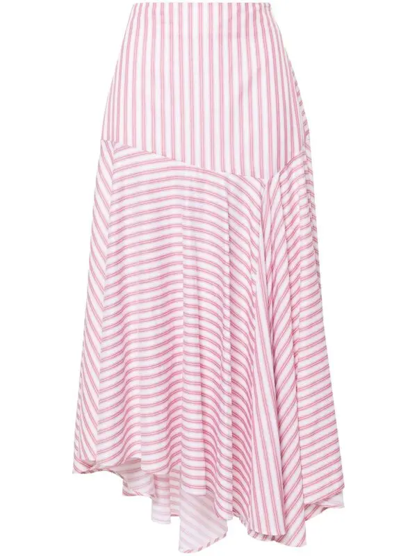 Viktor & Rolf Volant Striped Asymmetric Skirt