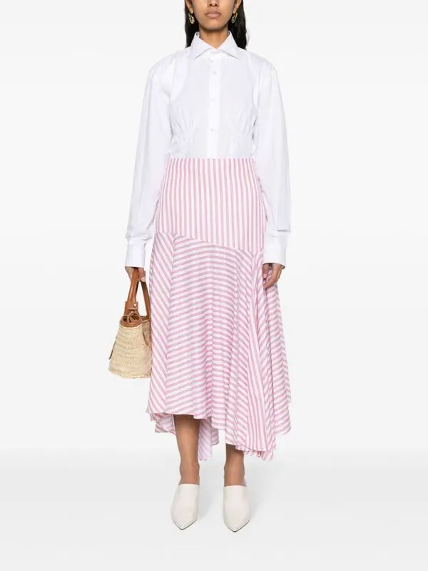 Viktor & Rolf Volant Striped Asymmetric Skirt