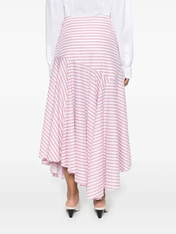 Viktor & Rolf Volant Striped Asymmetric Skirt