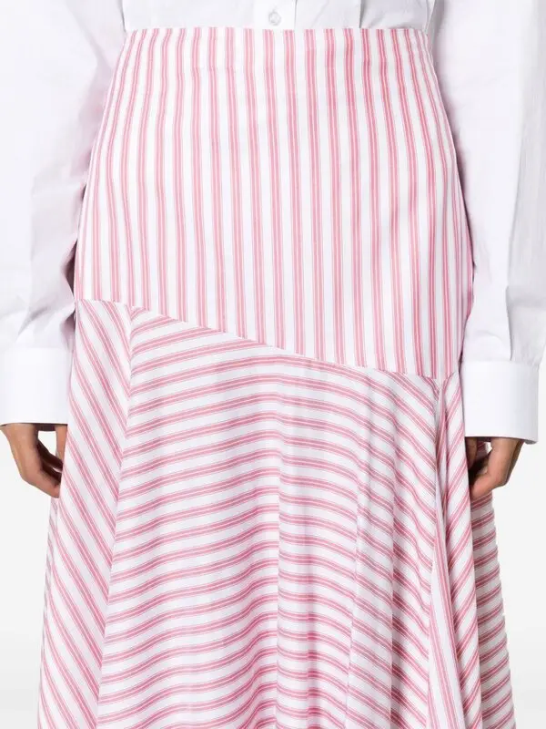 Viktor & Rolf Volant Striped Asymmetric Skirt