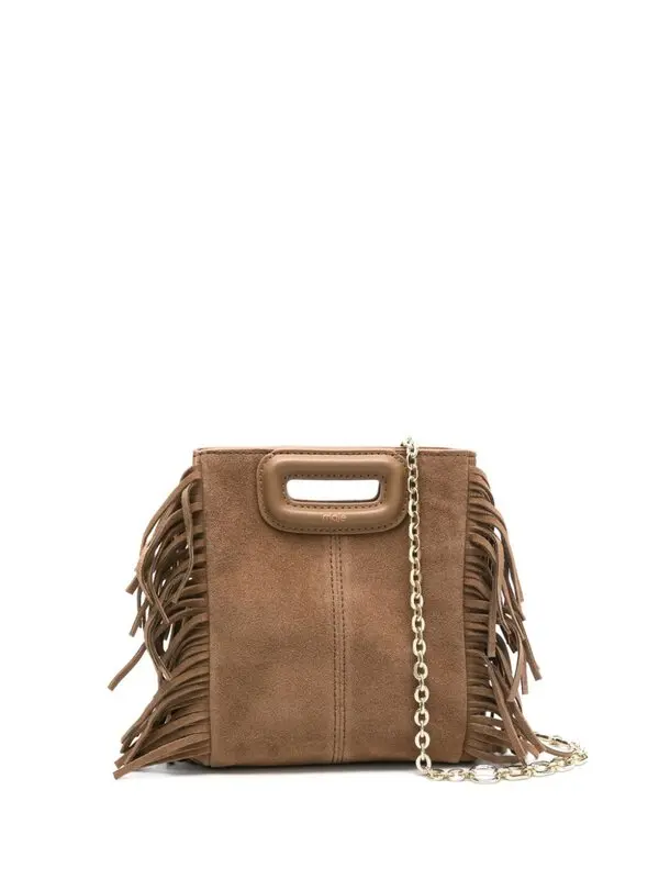 Maje Small Fringed Suede Bag