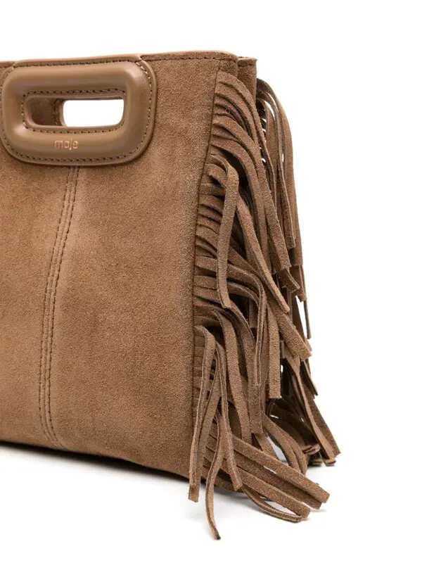Maje Small Fringed Suede Bag