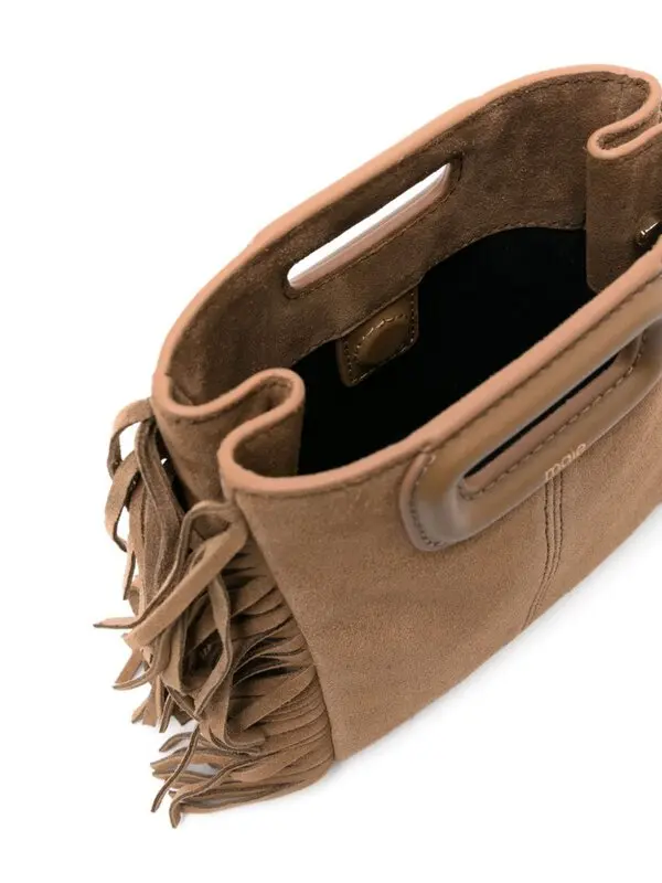 Maje Small Fringed Suede Bag