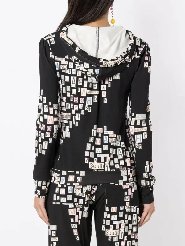 AMIR SLAMA Text-print Zip-up Hoodie