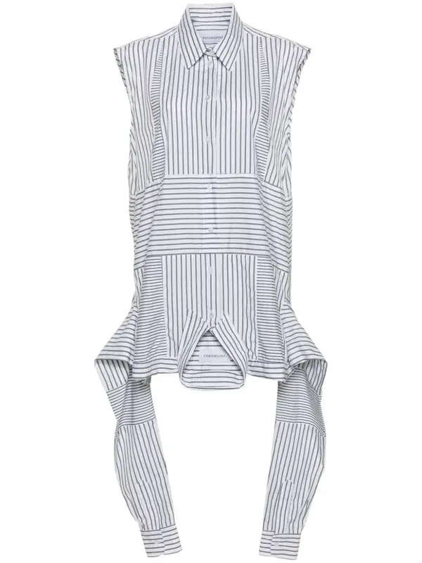Viktor & Rolf Upside Down Striped Shirtdress - White
