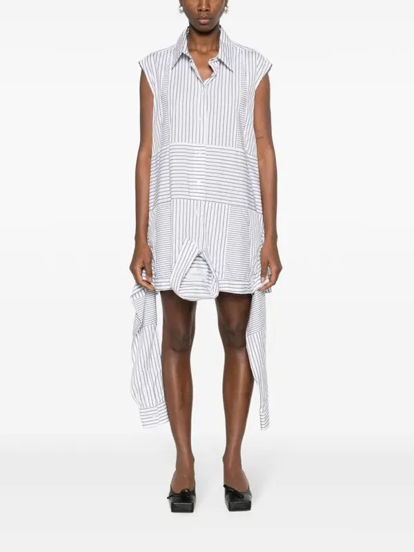 Viktor & Rolf Upside Down Striped Shirtdress - White
