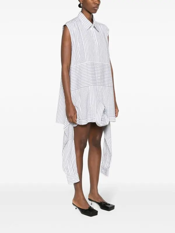 Viktor & Rolf Upside Down Striped Shirtdress - White