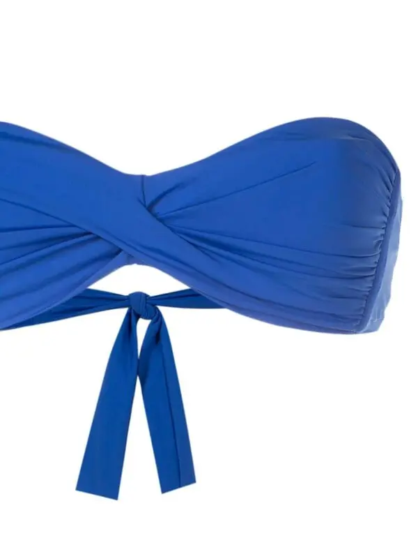 AMIR SLAMA Twist-detail Strapless Bikini Top - Blue
