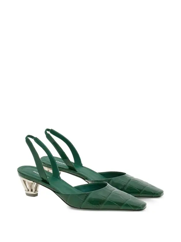FERRAGAMO 40mm Cage-heel Slingback Pumps