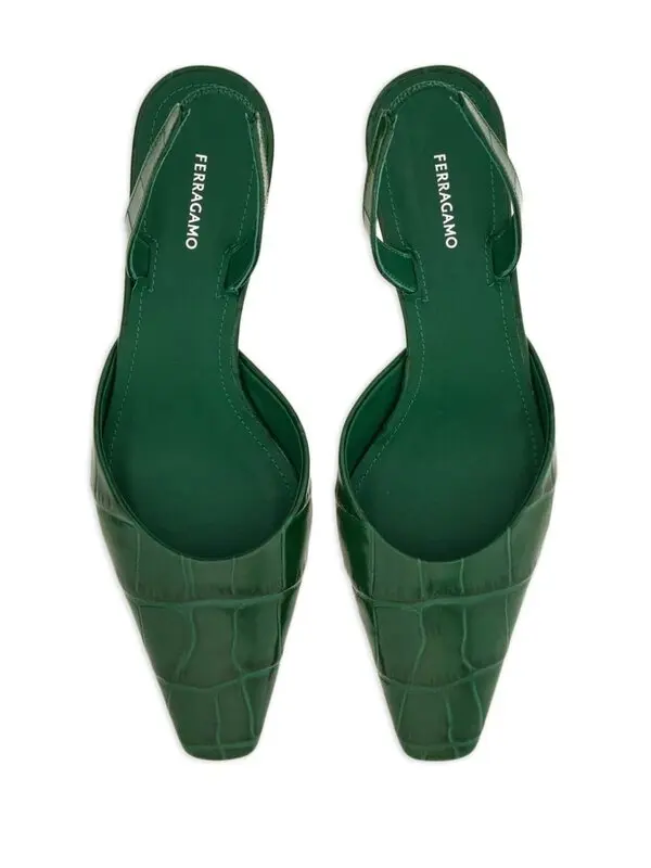 FERRAGAMO 40mm Cage-heel Slingback Pumps