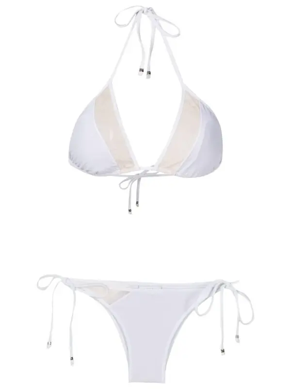 AMIR SLAMA Sheer-panels Triangle Bikini - White