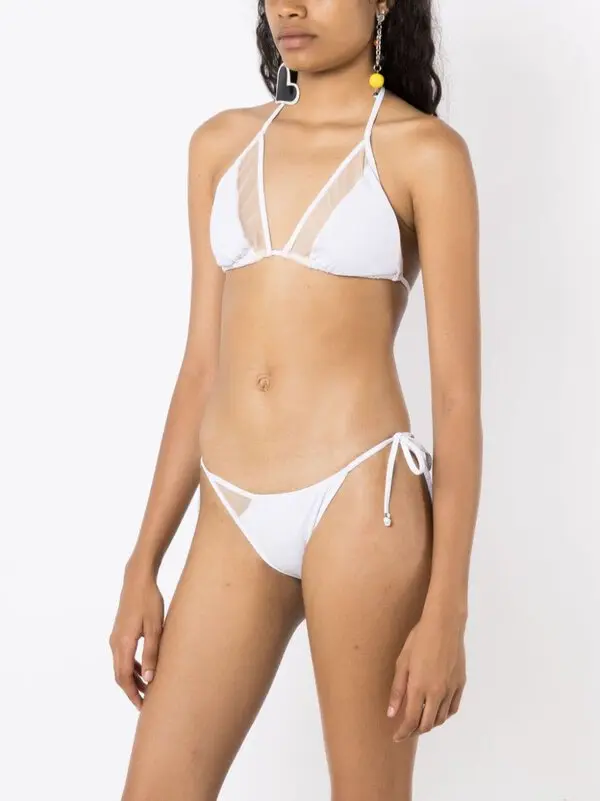 AMIR SLAMA Sheer-panels Triangle Bikini - White