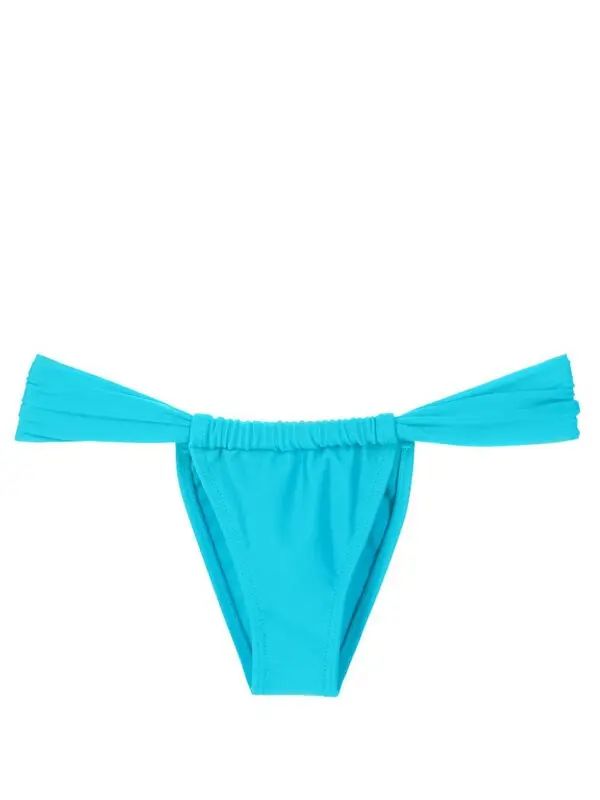 AMIR SLAMA Gathered Low-waisted Bikini Bottom - Blue