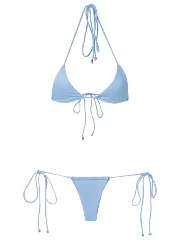 AMIR SLAMA Halterneck Triangle Bikini Set - Blue