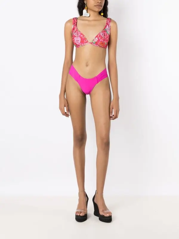 AMIR SLAMA Gathered Low-waisted Bikini Bottom - Pink