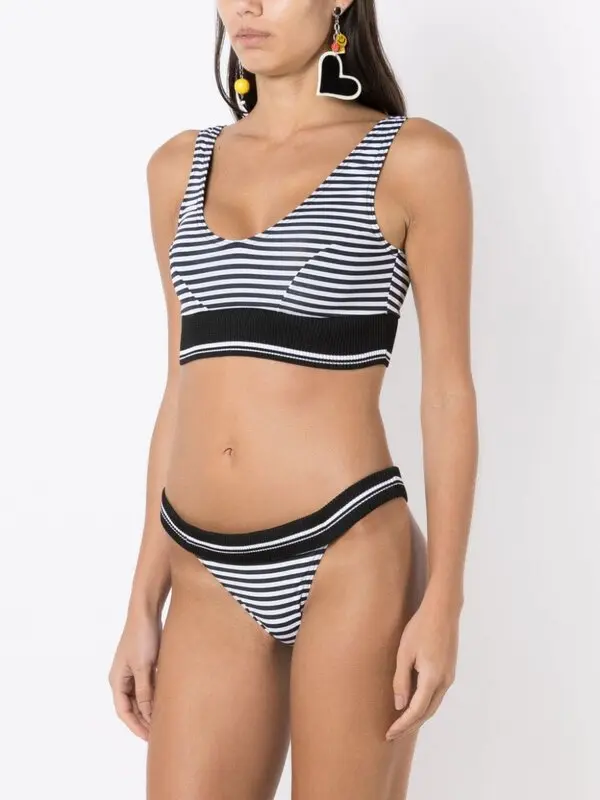 AMIR SLAMA Striped Scoop-neck Bikini