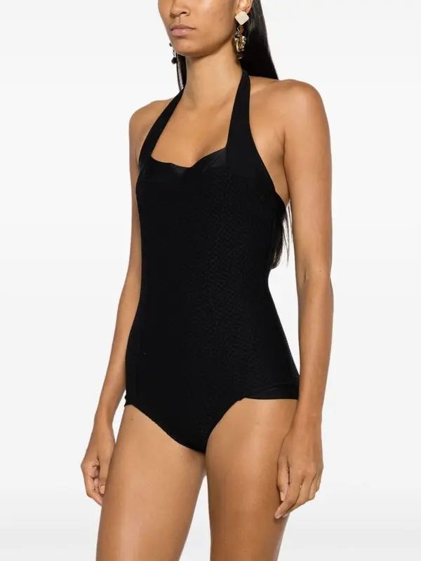 AMIR SLAMA Textured Halterneck Swimsuit