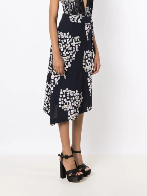 AMIR SLAMA Text-print Wrap Skirt
