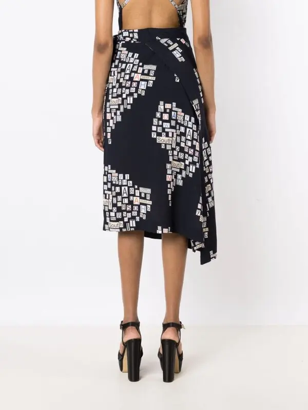 AMIR SLAMA Text-print Wrap Skirt