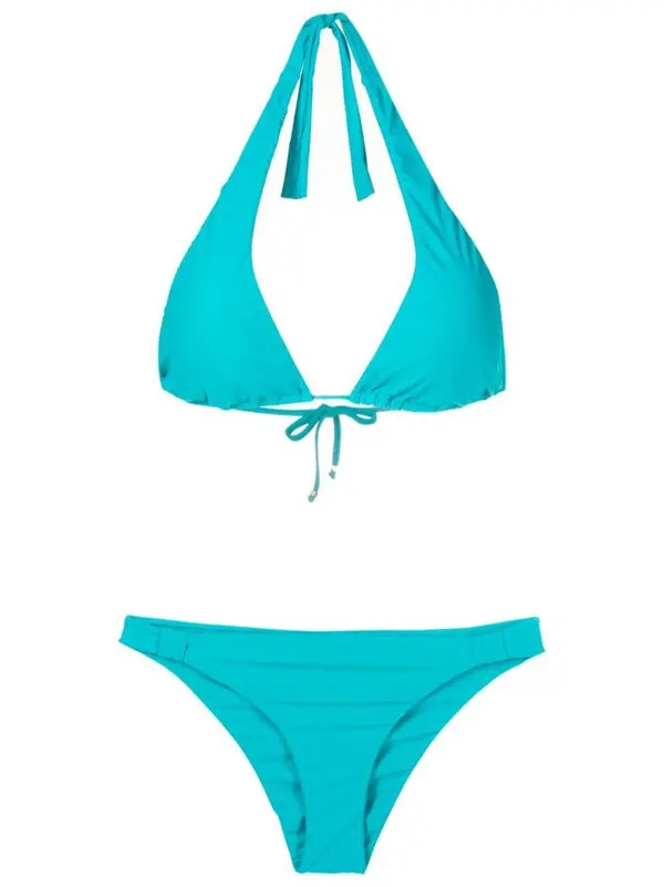 AMIR SLAMA Halterneck Triangle Bikini - Blue