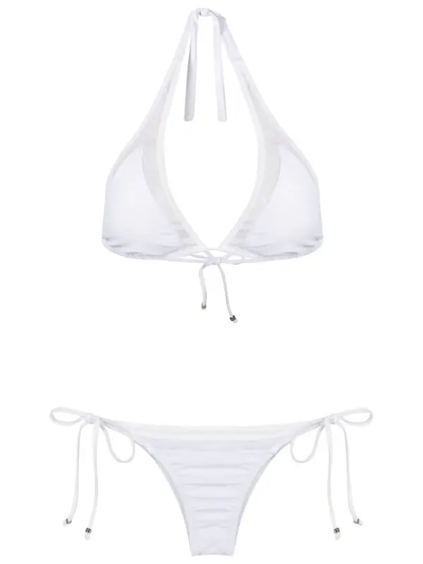 AMIR SLAMA Sheer-panel Triangle Bikini - White