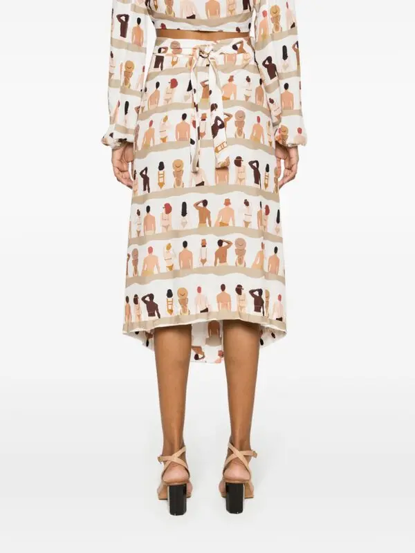 AMIR SLAMA Graphic-print Wrap Midi Skirt