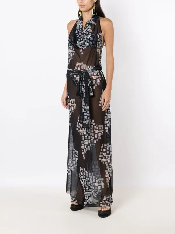 AMIR SLAMA Text-print Wrap Dress