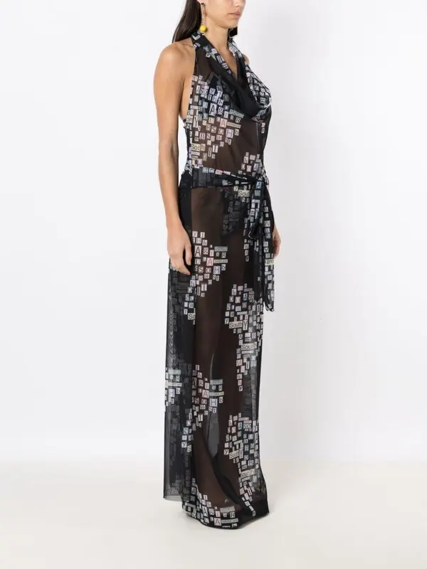 AMIR SLAMA Text-print Wrap Dress