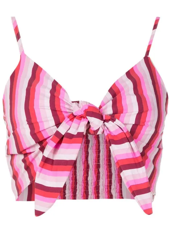 AMIR SLAMA Stripe-print Crop Top - Pink