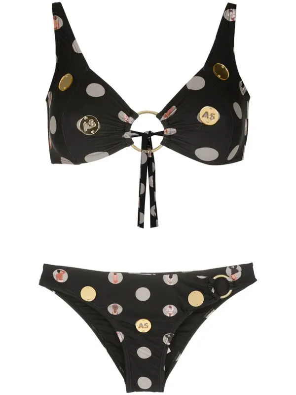 AMIR SLAMA Graphic-print Bikini - Black