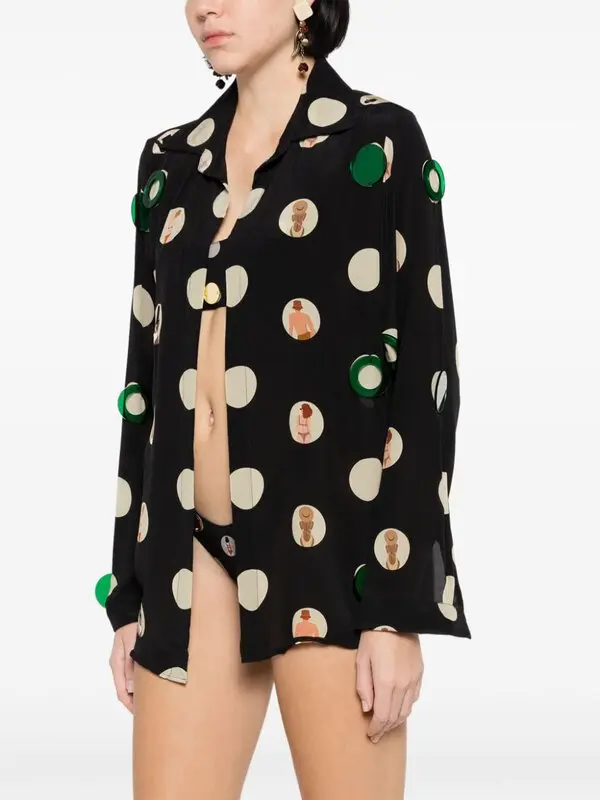 AMIR SLAMA Graphic-print Silk Blouse