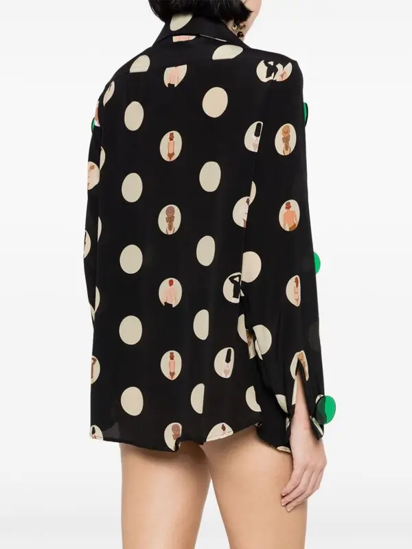 AMIR SLAMA Graphic-print Silk Blouse