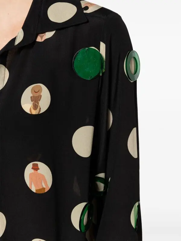 AMIR SLAMA Graphic-print Silk Blouse